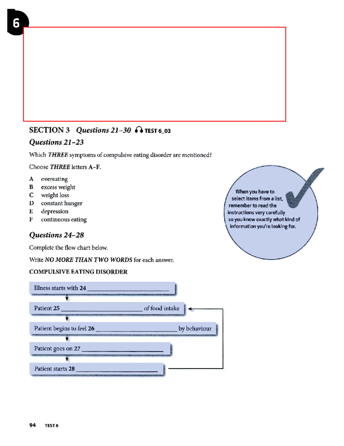 Week 8 question paper - listening - 6 SECTION 3 Questions TEST 6_03 ...