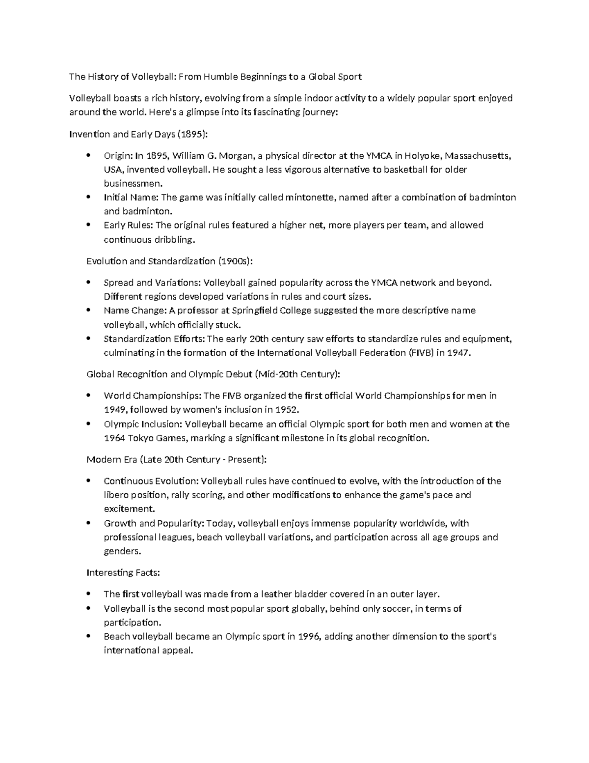 The History of Volleyball - Here's a glimpse into its fascinating ...