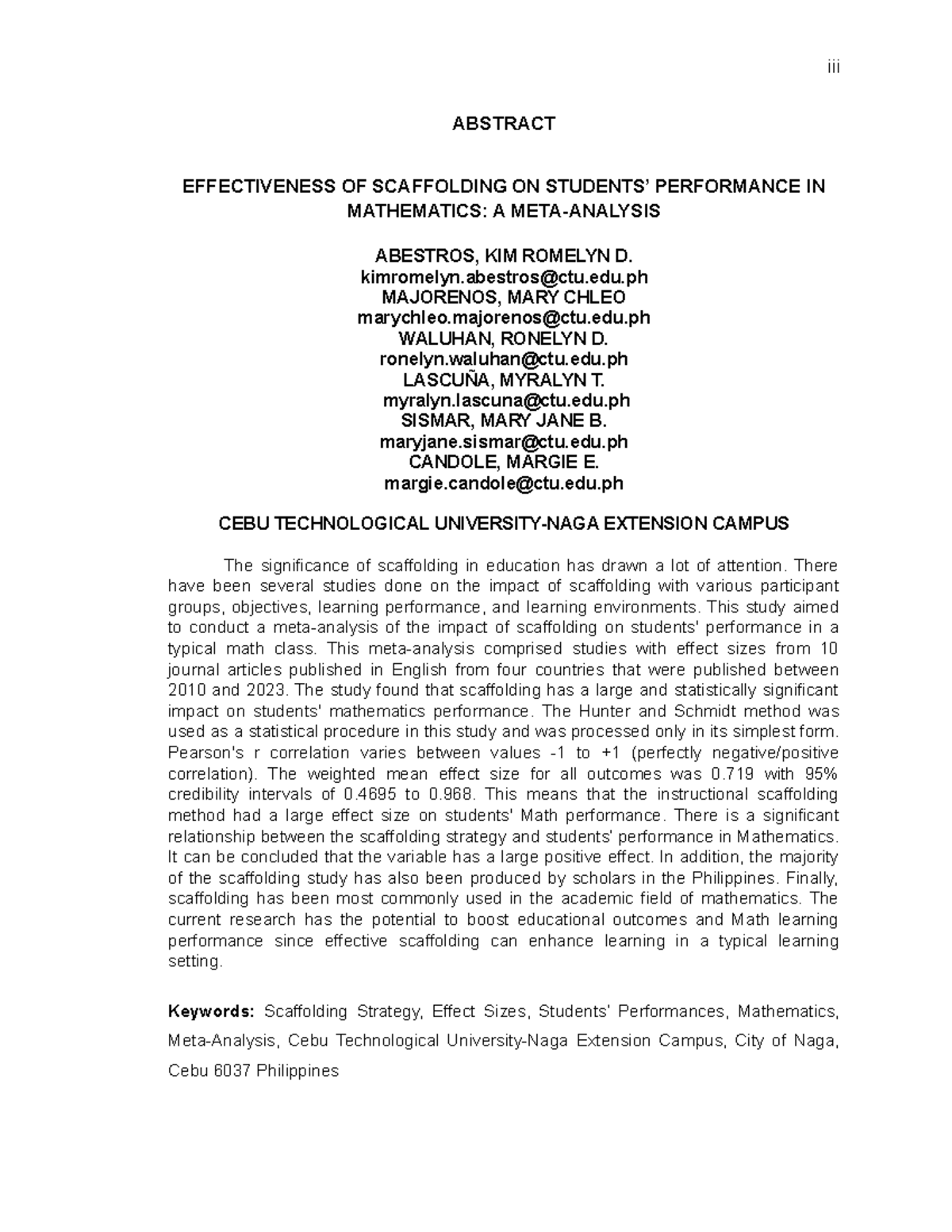 File-003-Abstract - Research Scaffolding Math - iii ABSTRACT ...