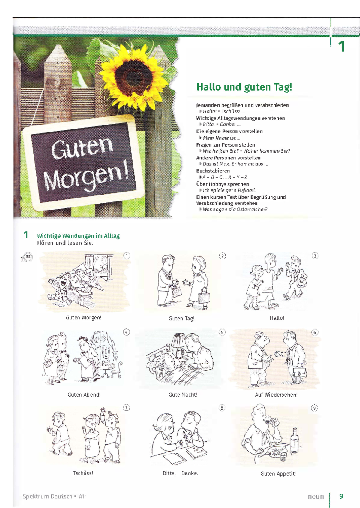A1 - Kapitel 01 - gcig - 1 Wichtige Wendungen im Alltag Hören und lesen ...