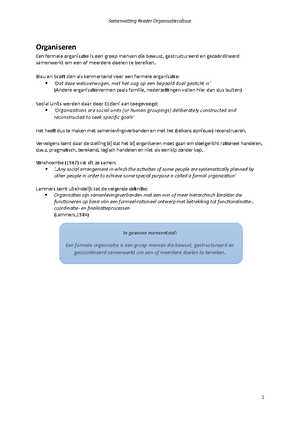 Gedrag en Cultuur, Organisatieomgeving -structuur - Assessment ...