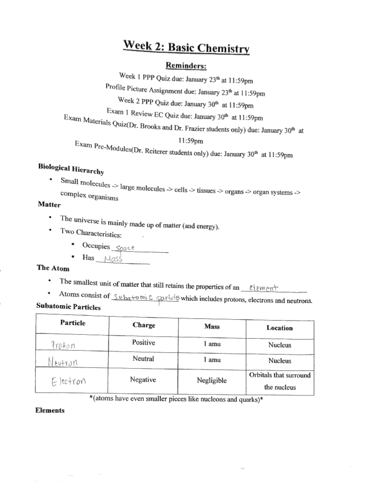 Basic chemistry - BSC 1010 - Studocu