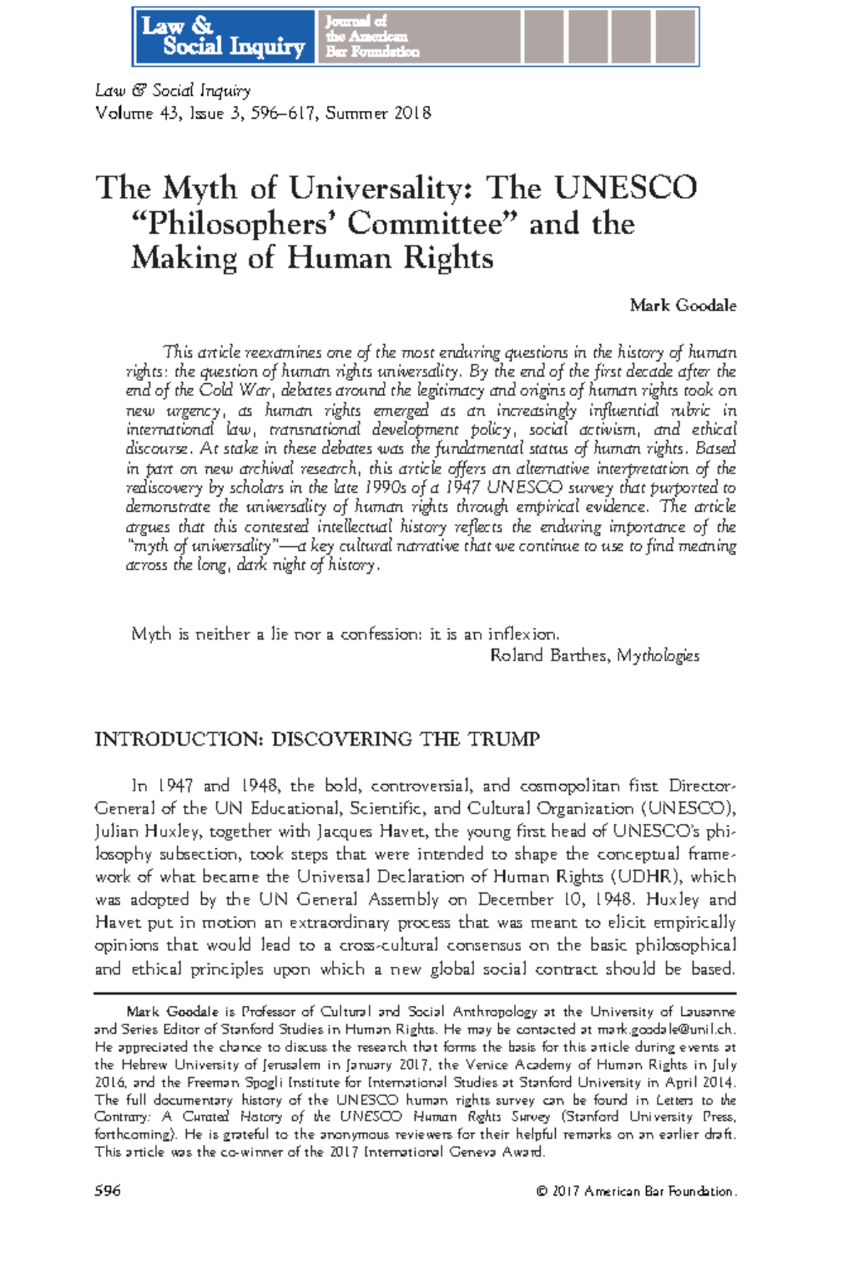 Phylosopy foundation of human rights - The Myth of Universality: The ...
