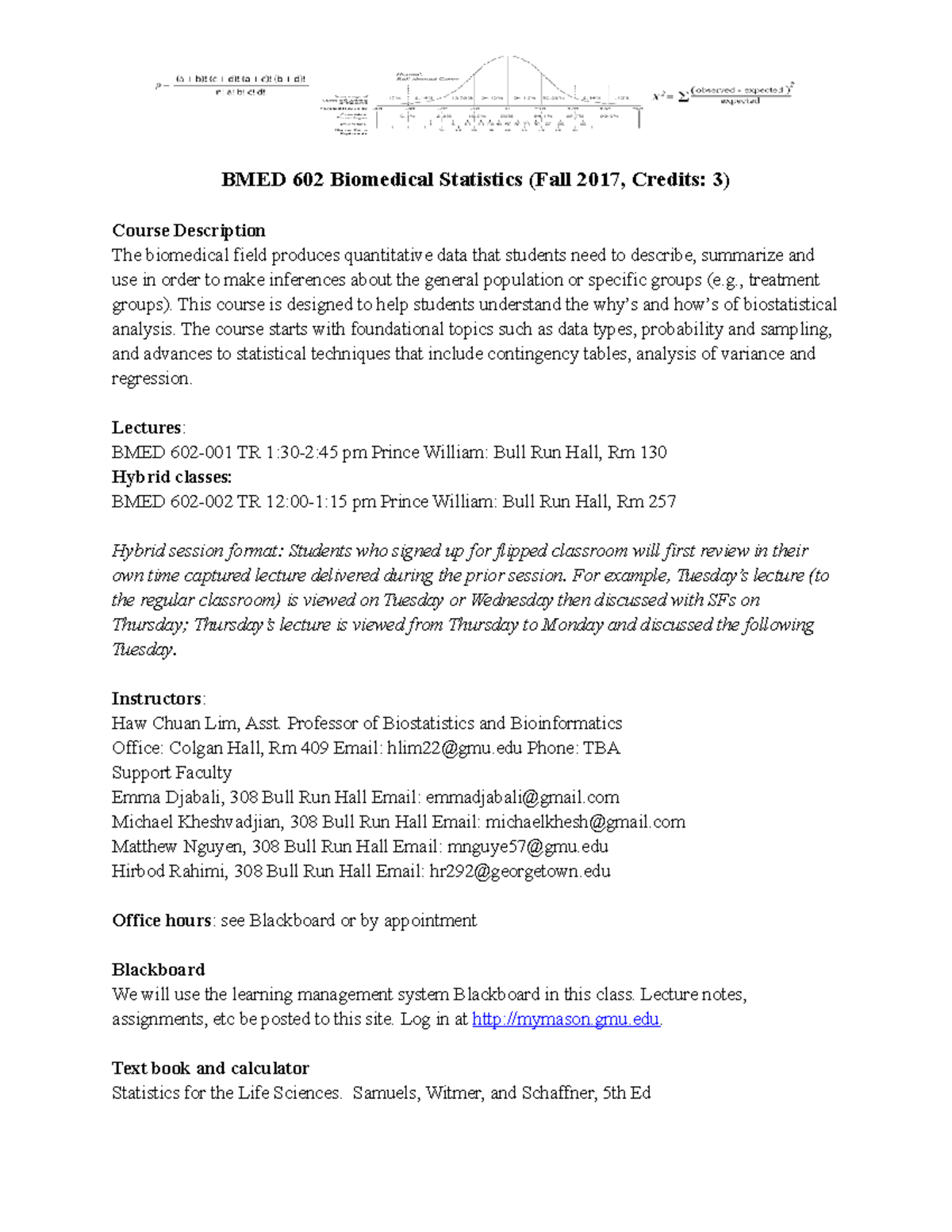 BMED 602 Biomedical Statistics-syllabus 28Aug2017 - BMED 602 Biomedical ...