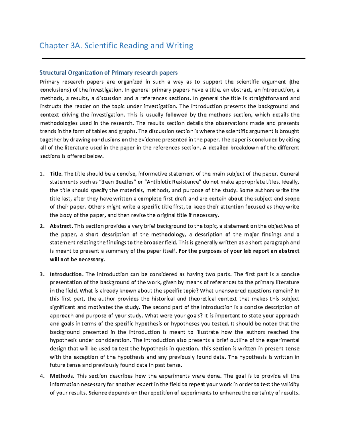 BIO DOC 2 - bio doc of an assignment - Chapter 3A. Scientific Reading ...