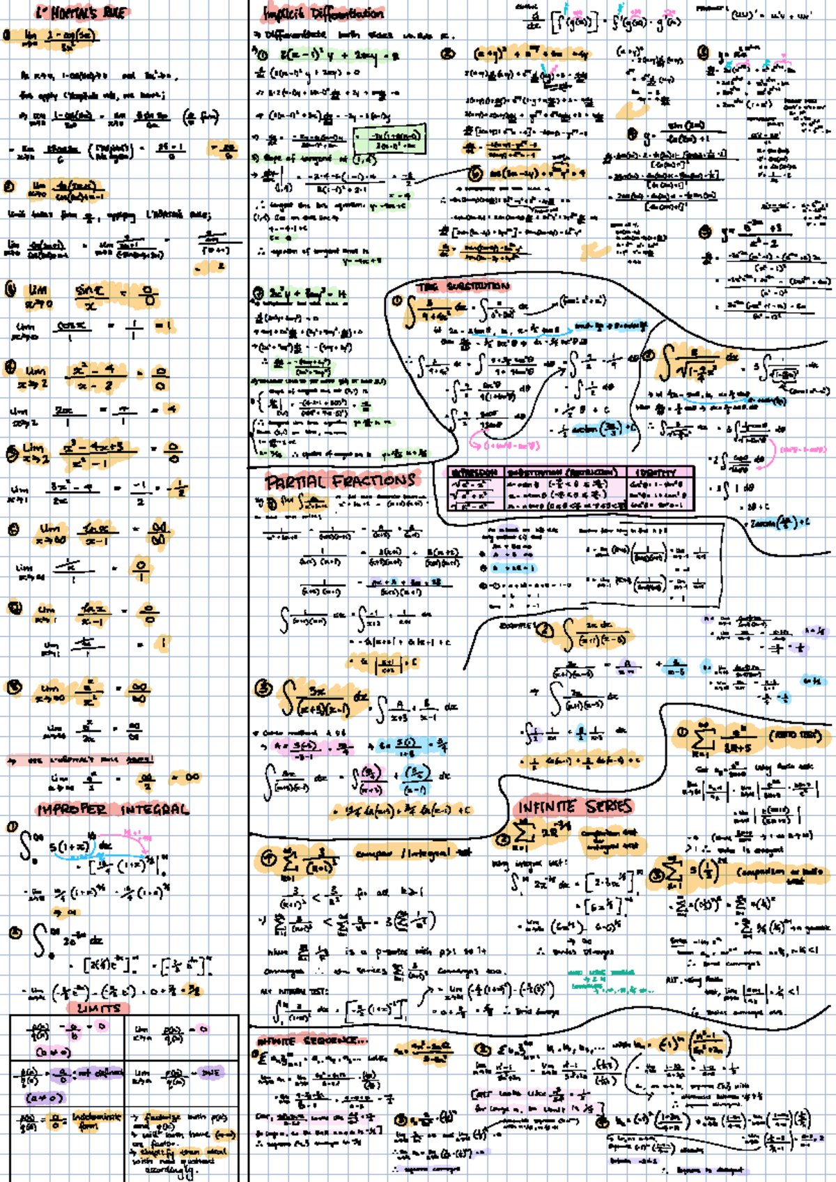 Mid Sem cheatsheet/examples - I HOPITAL'SRULE III fig fig gigi at caus ...