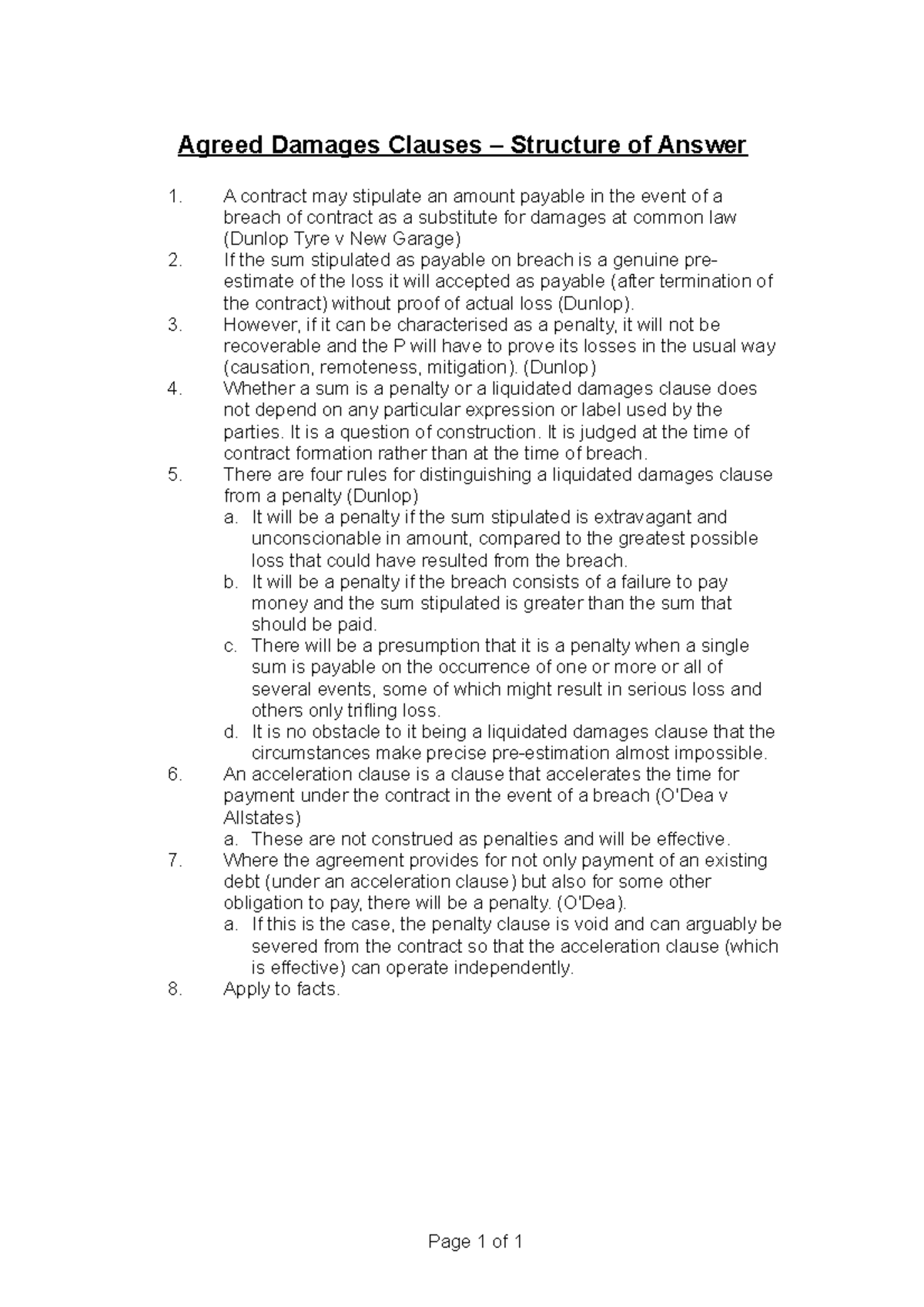 Agreed Damages Clause - STRUCTURED ANSWERS - Agreed Damages Clauses ...
