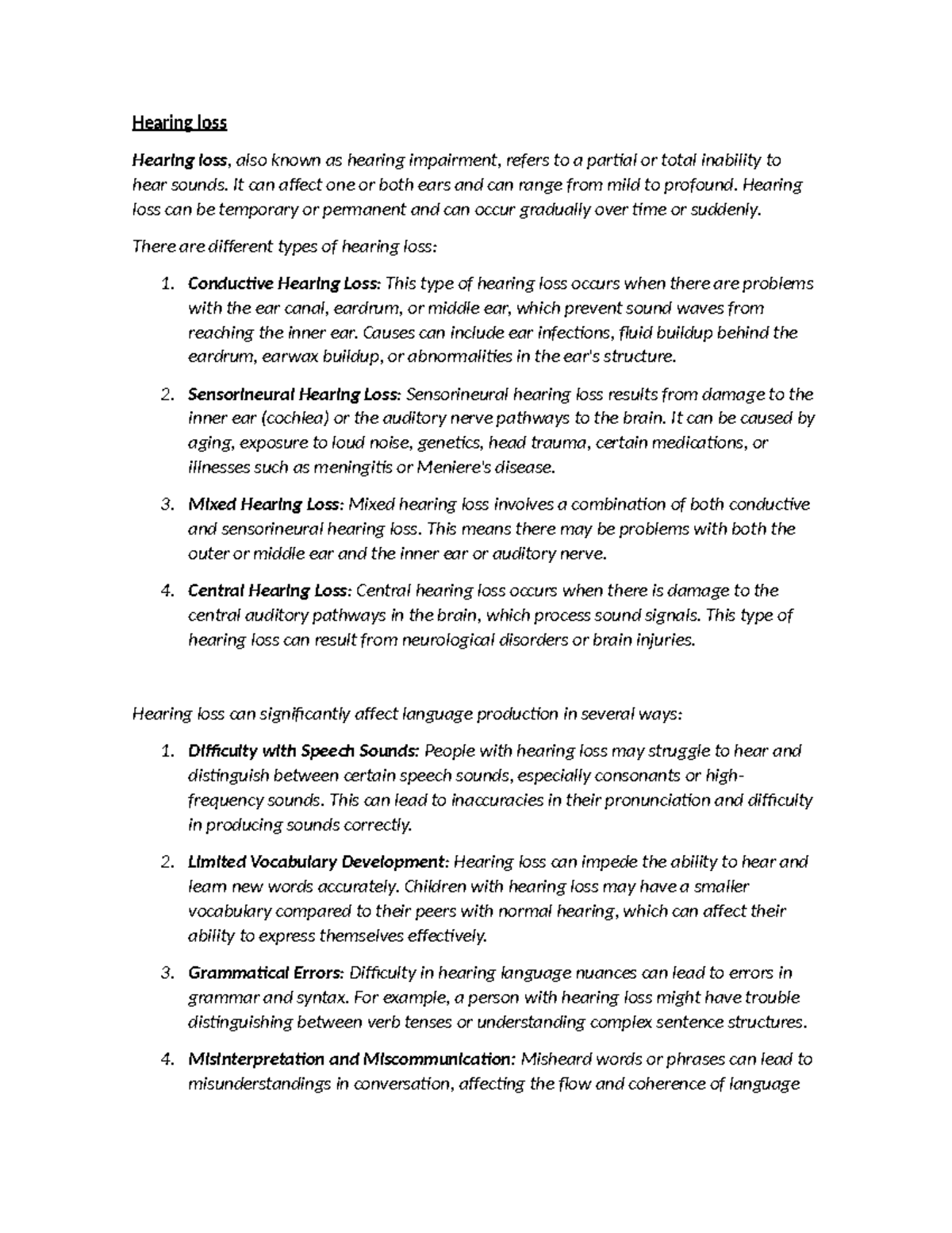 Hearing loss - Hearing loss Hearing loss, also known as hearing ...