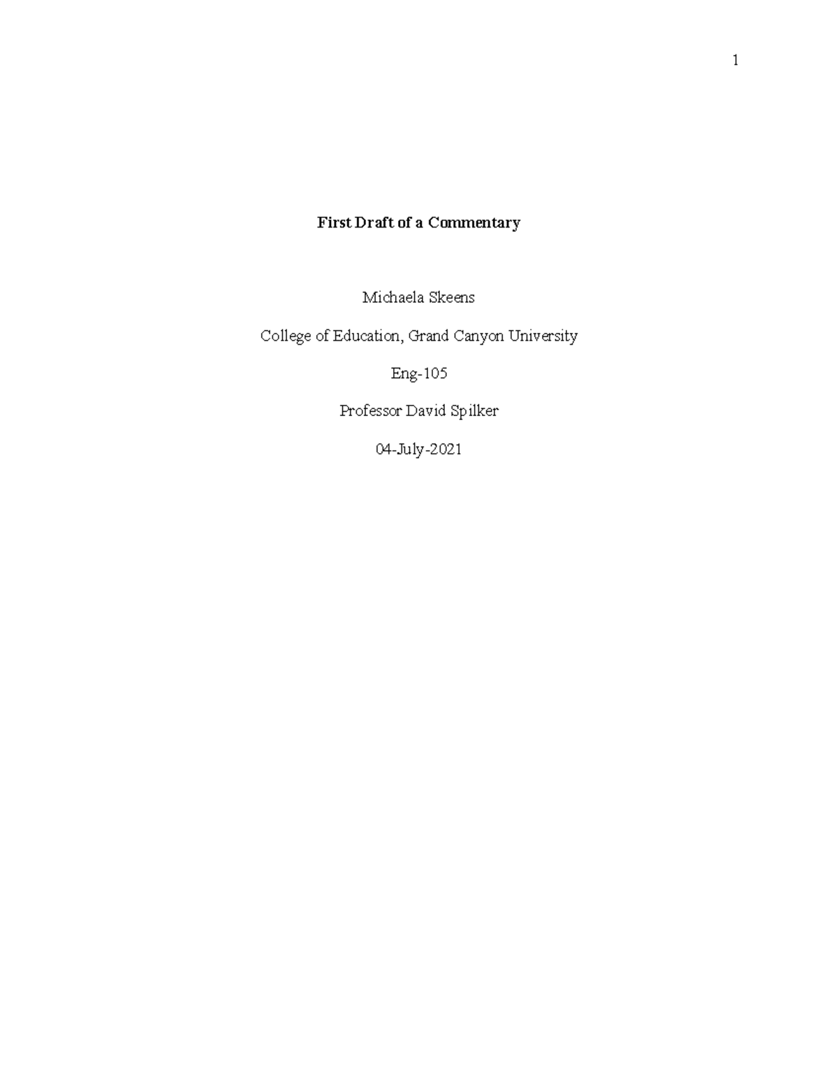 ADHD Med Final - Grade: 100% - First Draft of a Commentary Michaela ...