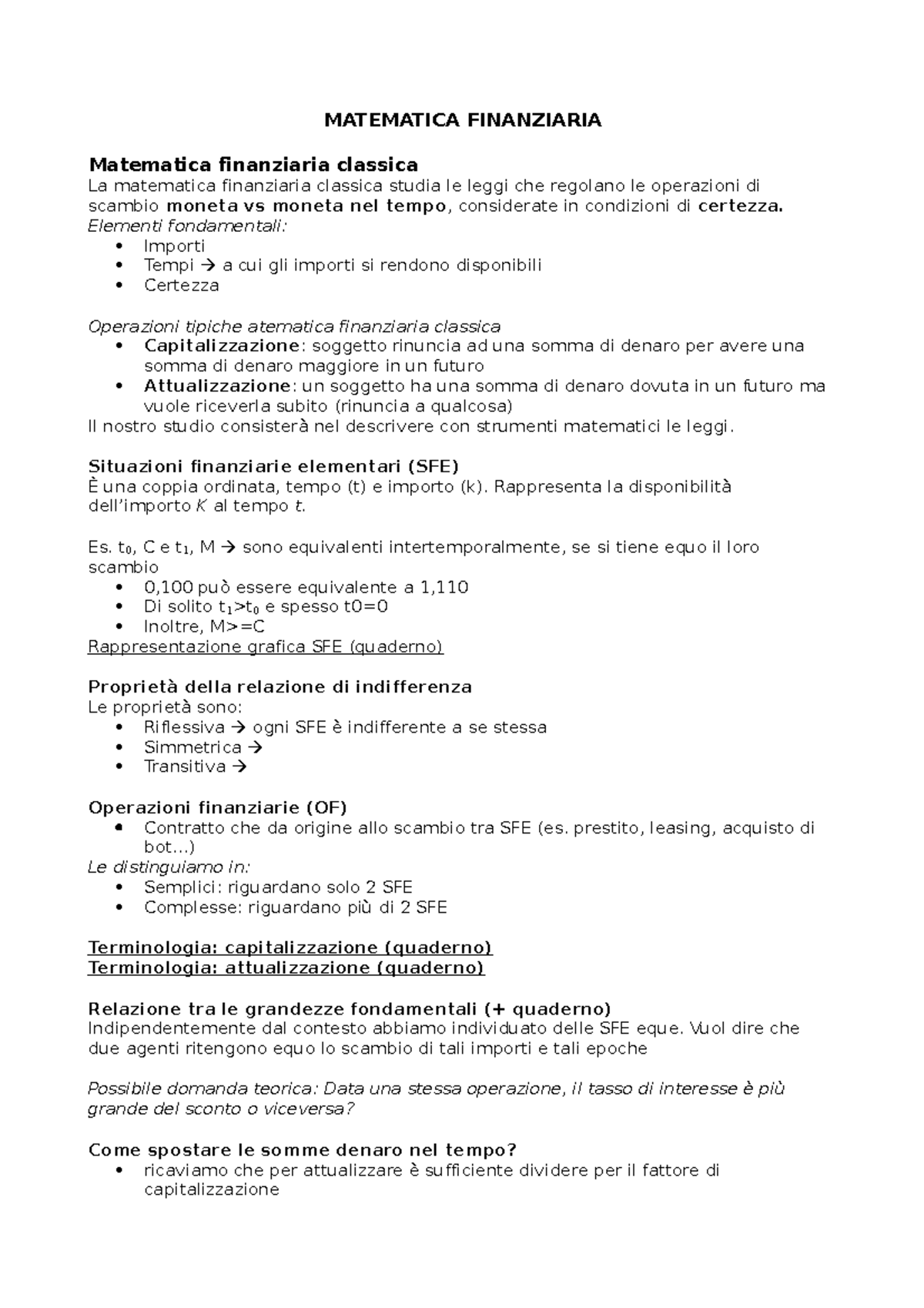 Matematica Finanziaria - Matematica finanziaria (2 moduli) - UniBg ...