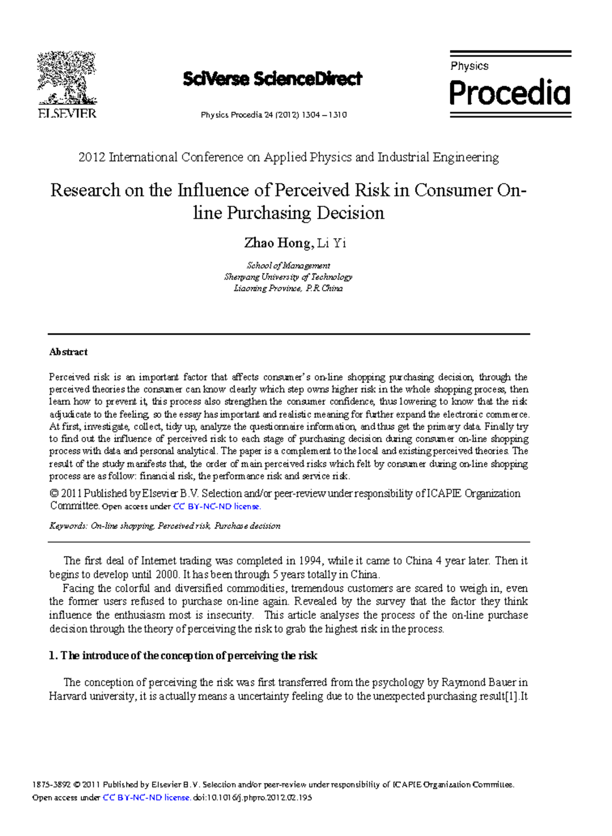 1-s2 - RESEARCH - Physics Procedia 24 (2012) 1304 – 1310 1875-3892 © 2011 Published by Elsevier ...