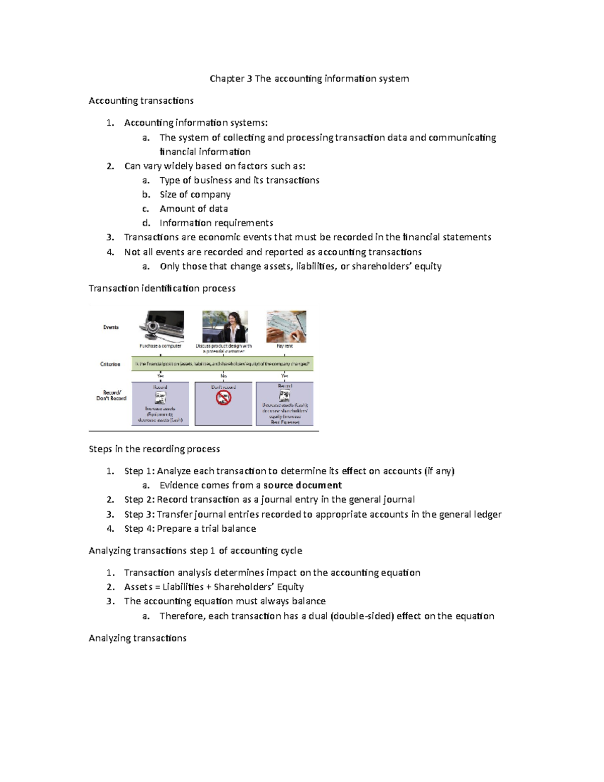 Chapter 3 The accounting information system - The system of collecting ...
