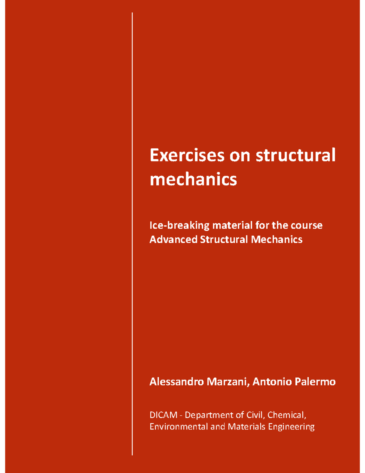 Structural mechanics notes - Exercises on structural mechanics Ice ...