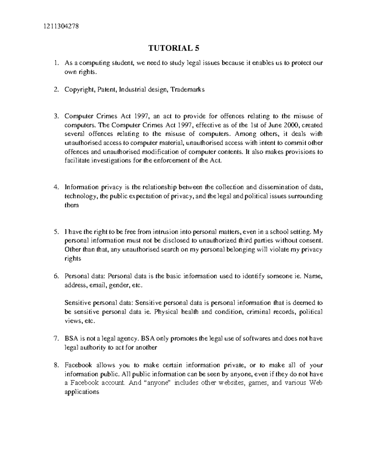 1211304278 TPT1101 Tutorial 5 - PROFESSIONAL DEVELOPMENT - MMU - Studocu