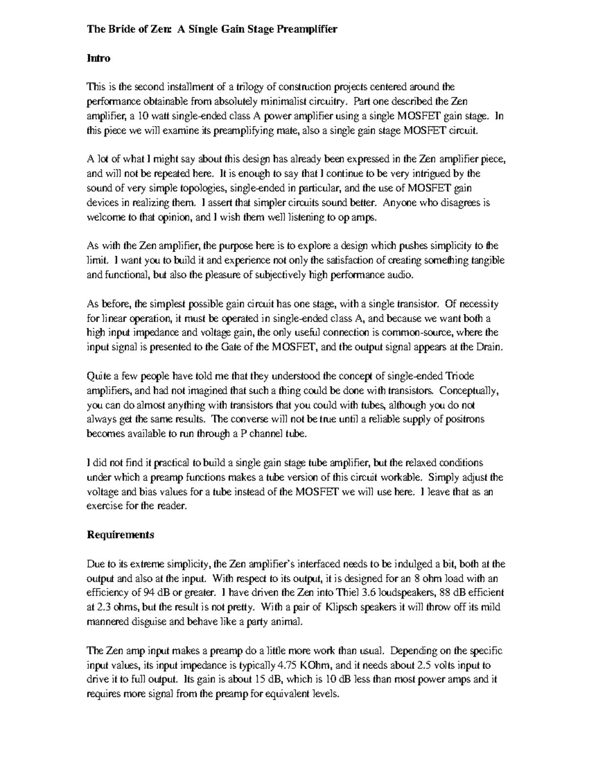 Art boz - Bride of zen preamp - The Bride of Zen: A Single Gain Stage ...