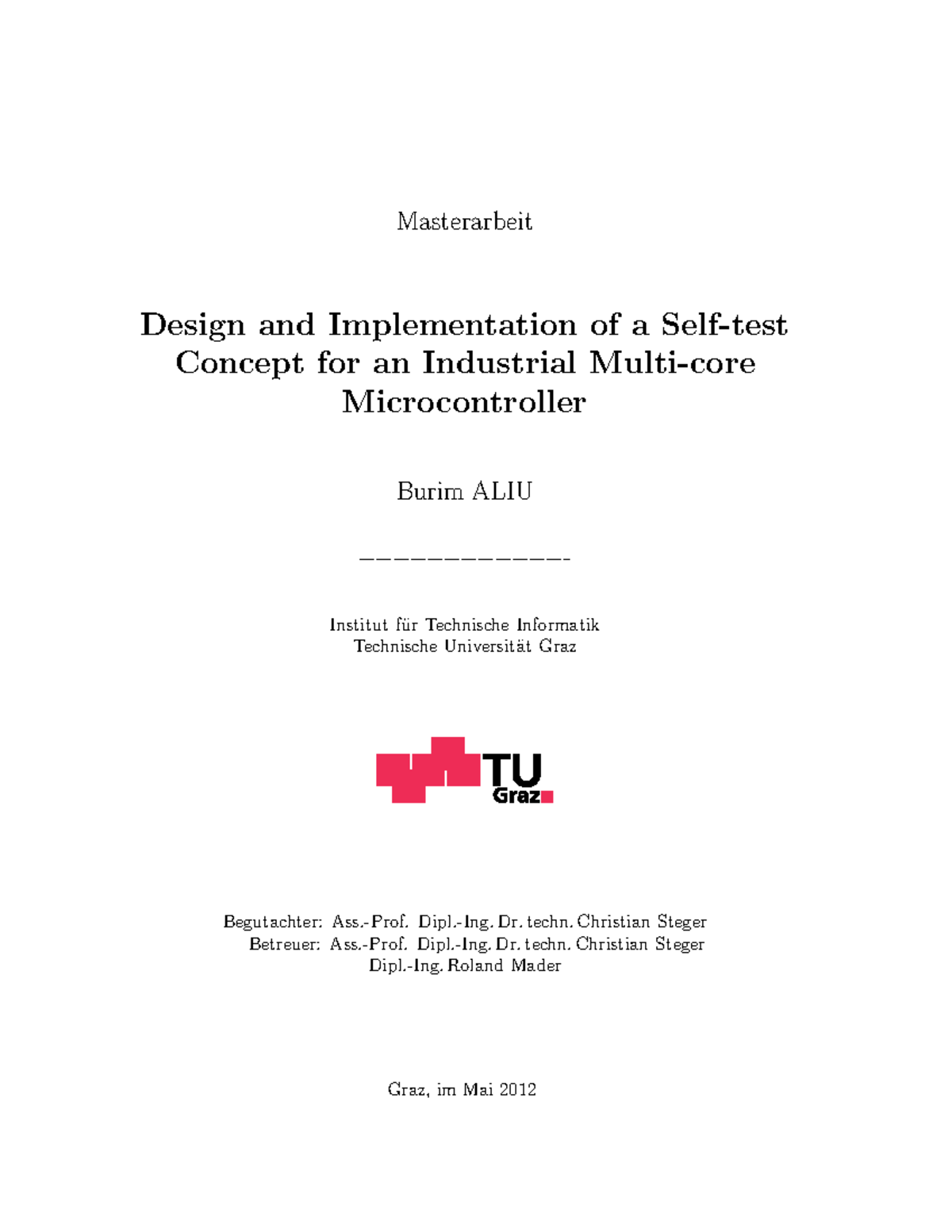 Design and Implementation of a Self-test Concept for an Industrial ...