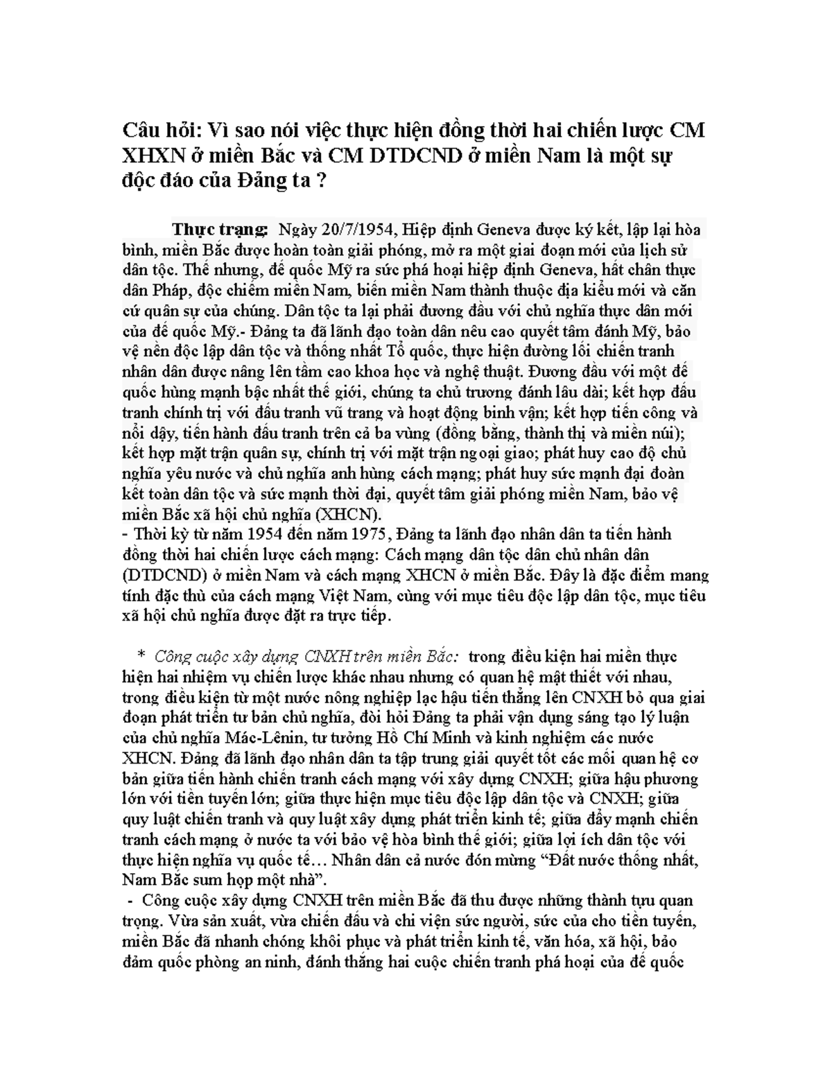 - lich su dang - cau hoi on thi mon lich su dang - Câu hỏi: Vì sao nói việc thực hiện đồng thời ...