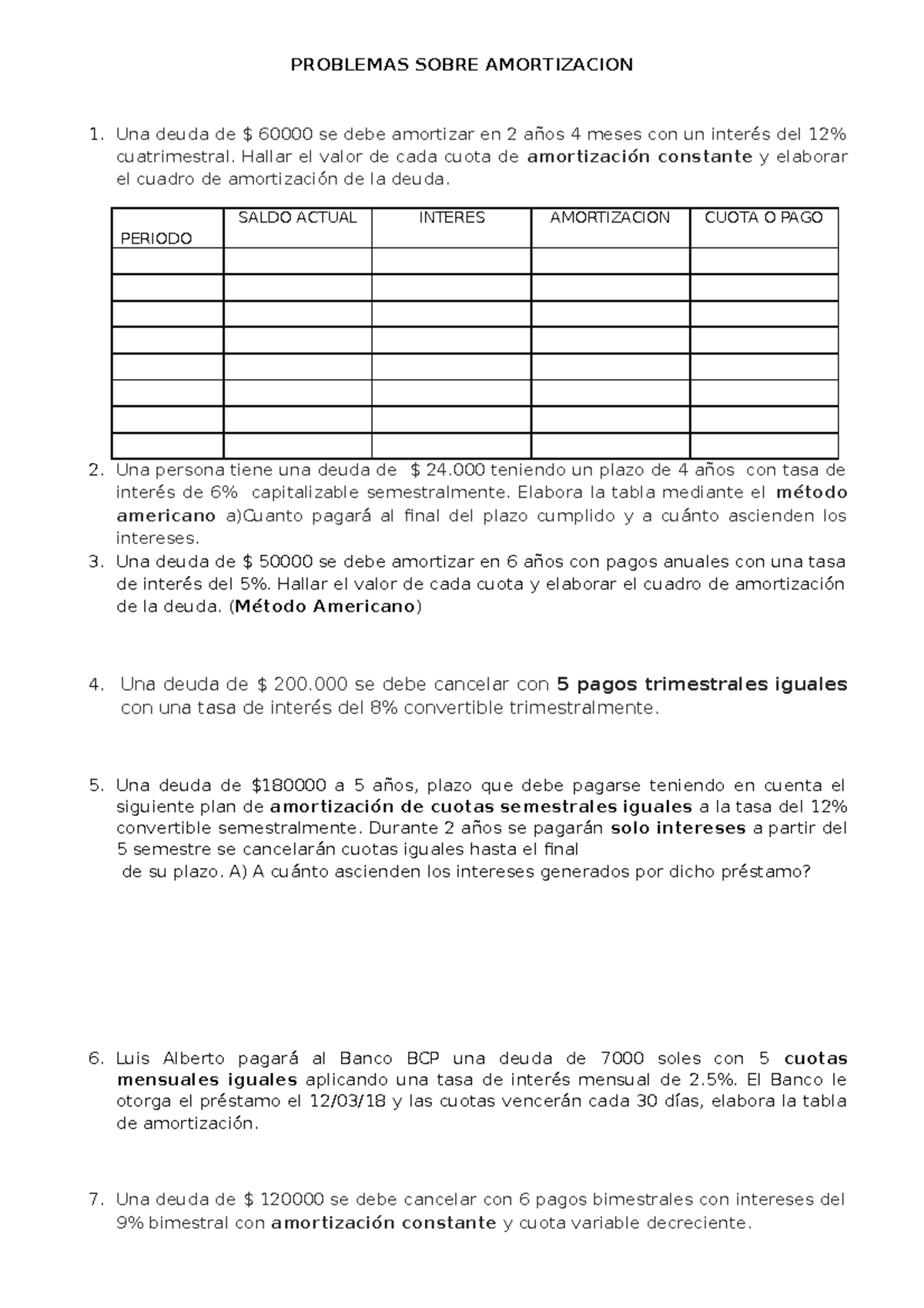 Trabajo Encargado DE Amortizacion (2020) (20) - PROBLEMAS SOBRE ...
