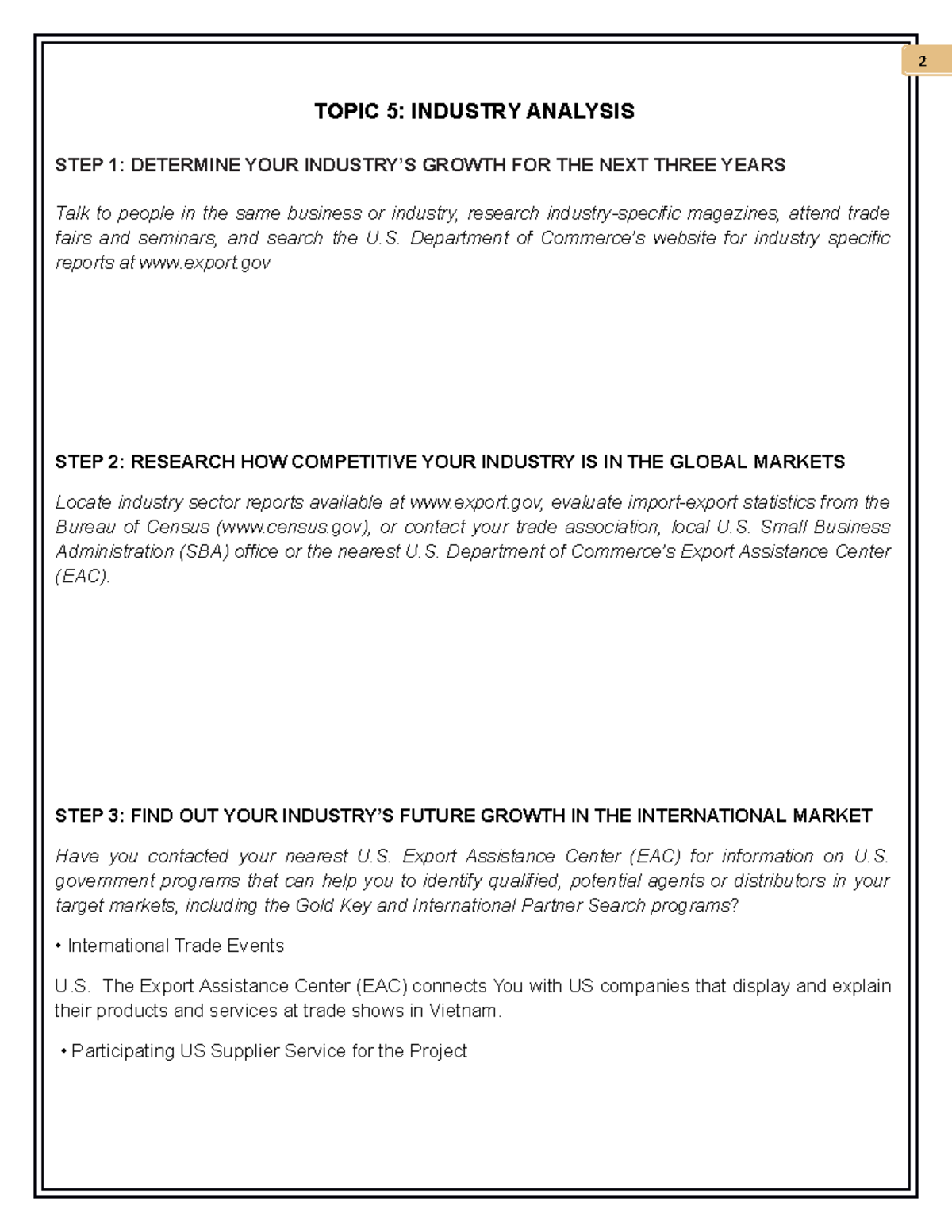 5. Industry Analysis (phân tích ngành) - TOPIC 5: INDUSTRY ANALYSIS ...