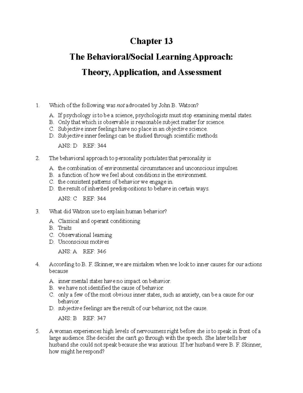 Burger 9e TB Chapter 13 - Chapter 13 The Behavioral/Social Learning ...