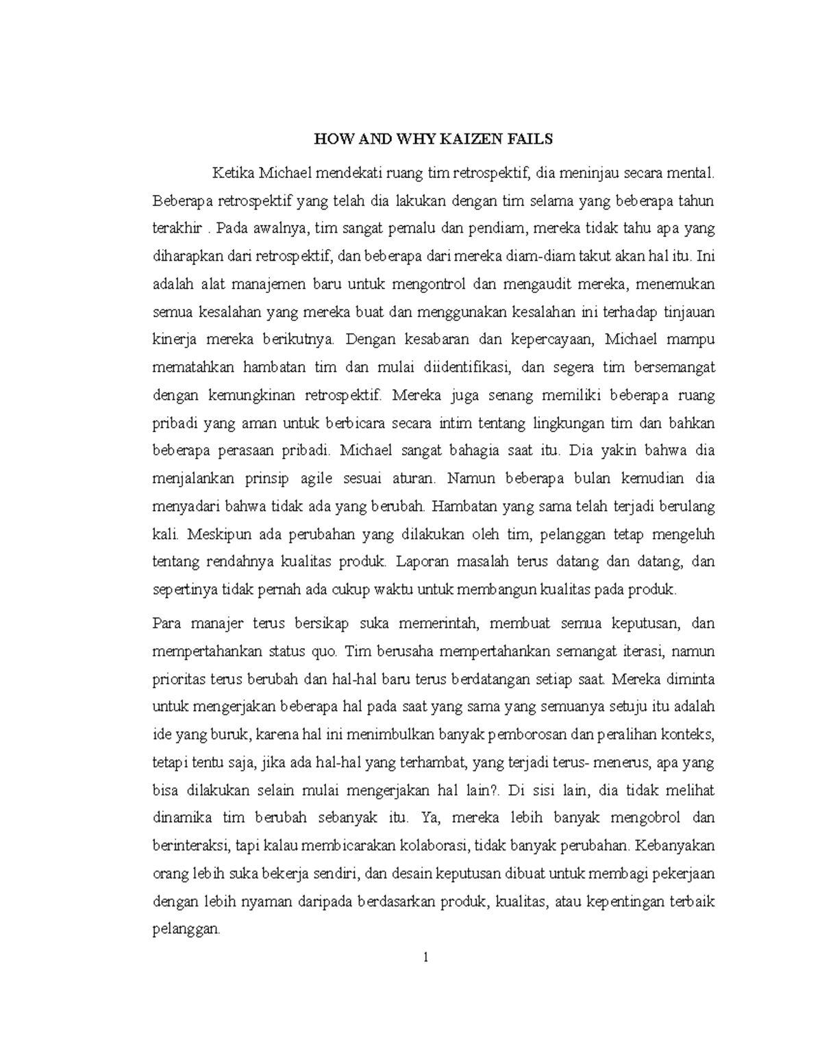 Agile Kaizen - Kelompok 2 WHY AND HOW Kaizen Fails - HOW AND WHY KAIZEN ...