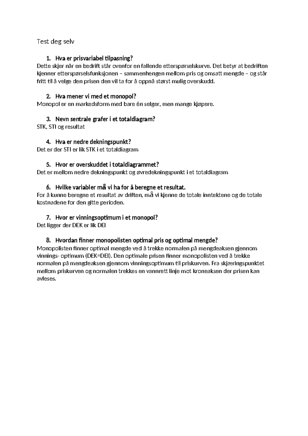 Test deg selv 11 - test deg selv fasit - Test deg selv Hva er ...