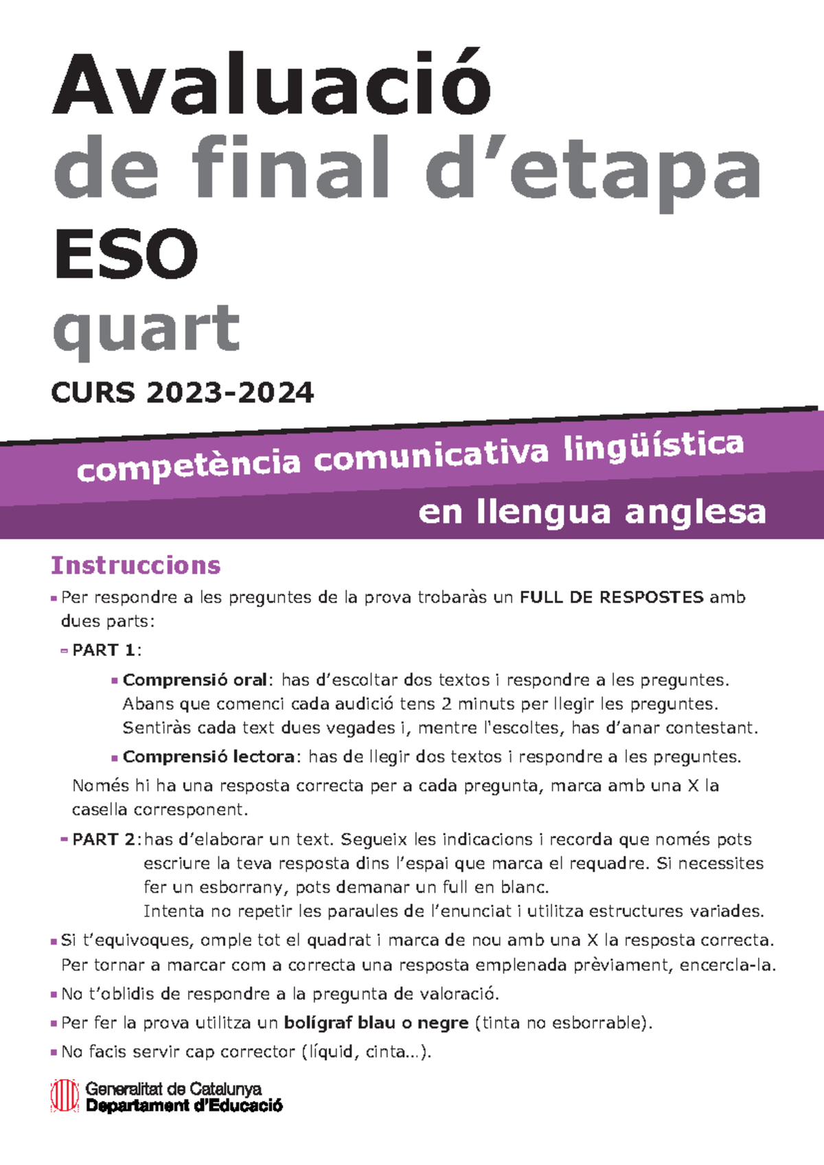 305 A4S2024 Angles - Competencias Básicas 2023-24 - Avaluació de final d’etapa ESO quart CURS ...