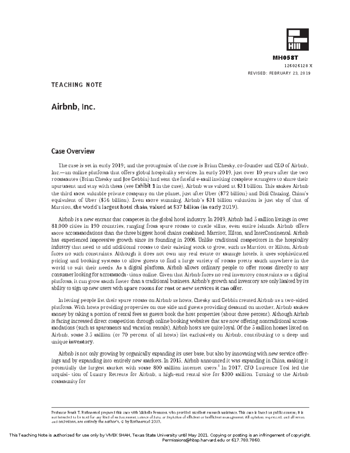 Air Bn B Mc Graw Teaching Notes - This Teaching Note is authorized for ...