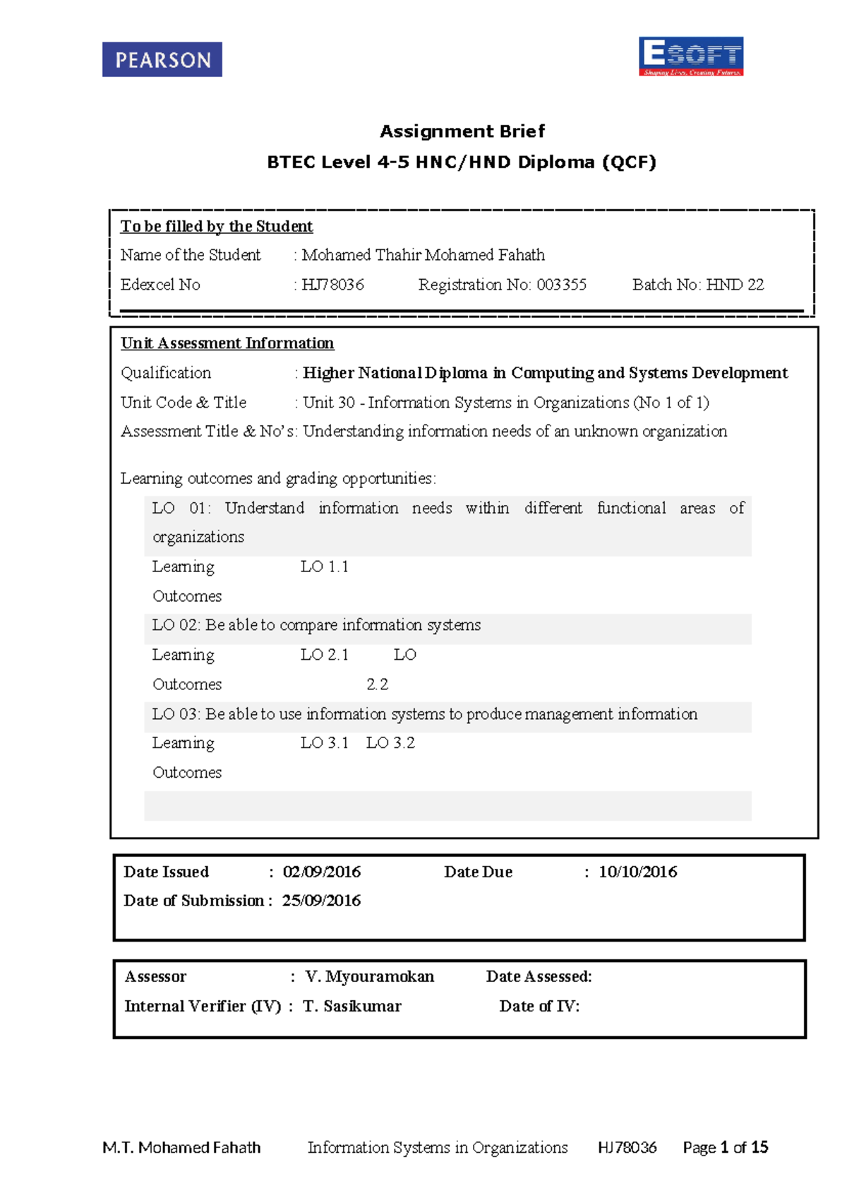 ISO Assignment - it will help you lot - Assignment Brief BTEC Level 4-5 ...