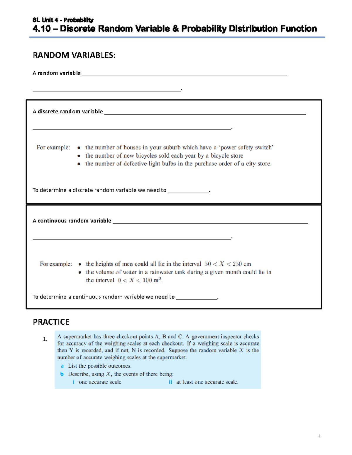 Math functions stufff - 4 – Discrete Random Variable & Probability ...