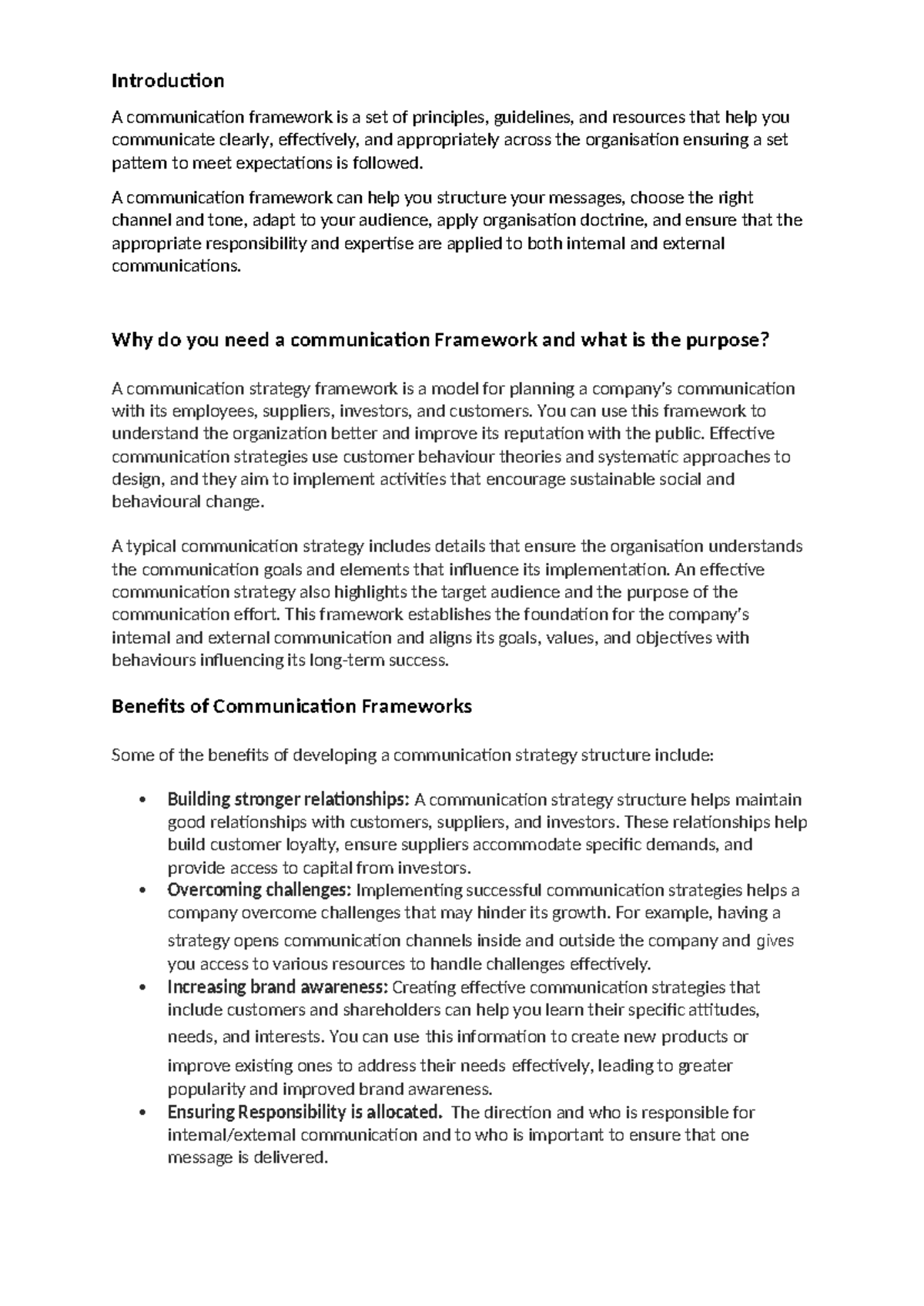 Communication Framework - A communication framework can help you ...