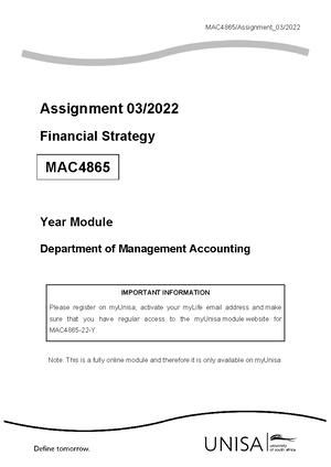 Unisa - University of South Africa - Studocu