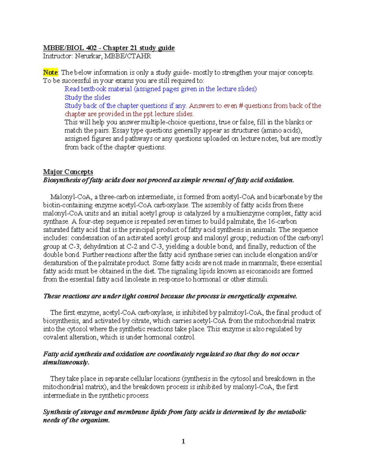 MBBE 402 Ch 21 study guide - MBBE/BIOL 402 - Chapter 21 study guide ...