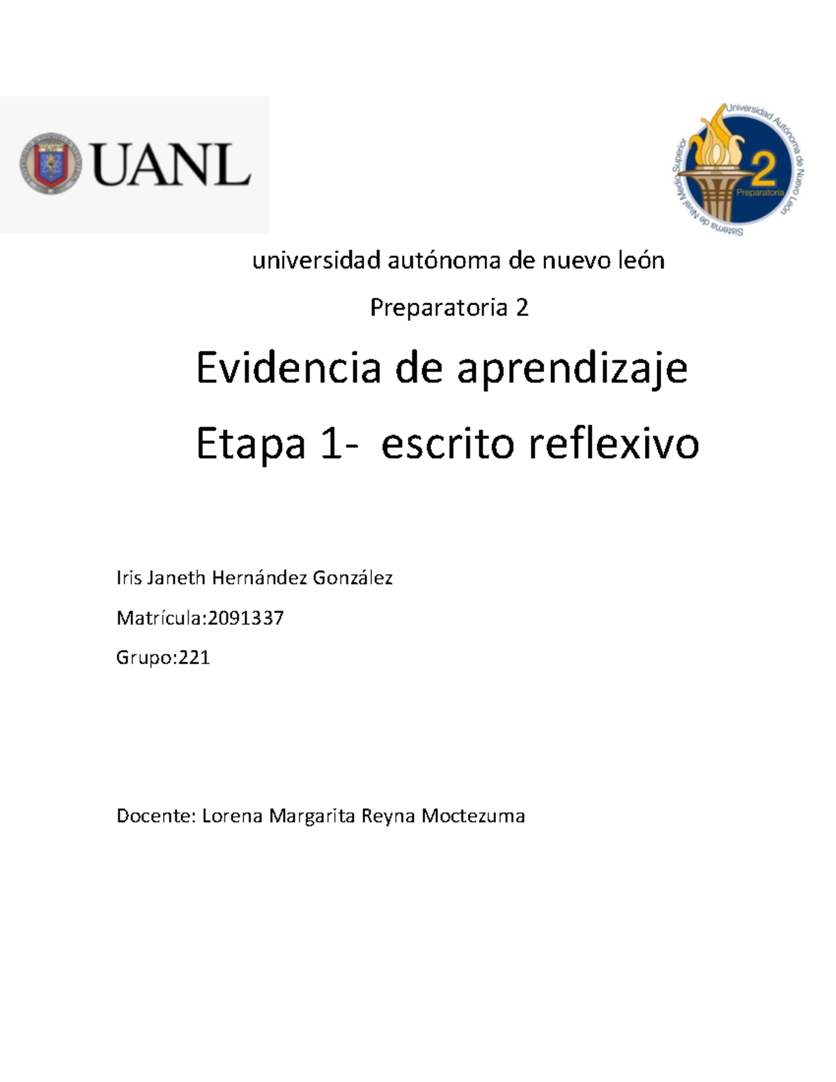 Ev1 literatura IJHG - universidad autónoma de nuevo león Preparatoria 2 ...