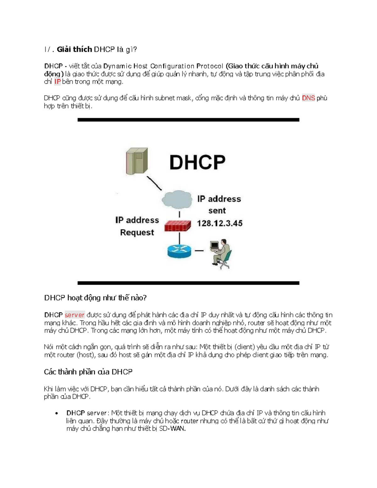 Lab 4 - DHCP - sr guy - I/. Giải thích DHCP là gì? DHCP - viết tắt của Dynamic Host ...