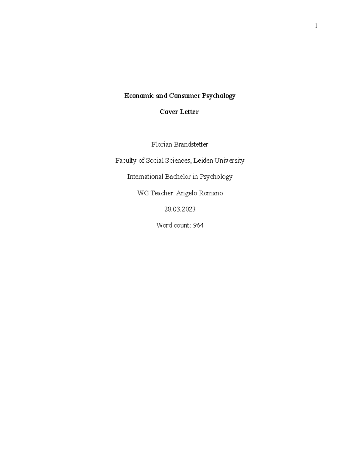 ECP Cover Letter - Economic and Consumer Psychology Cover Letter ...