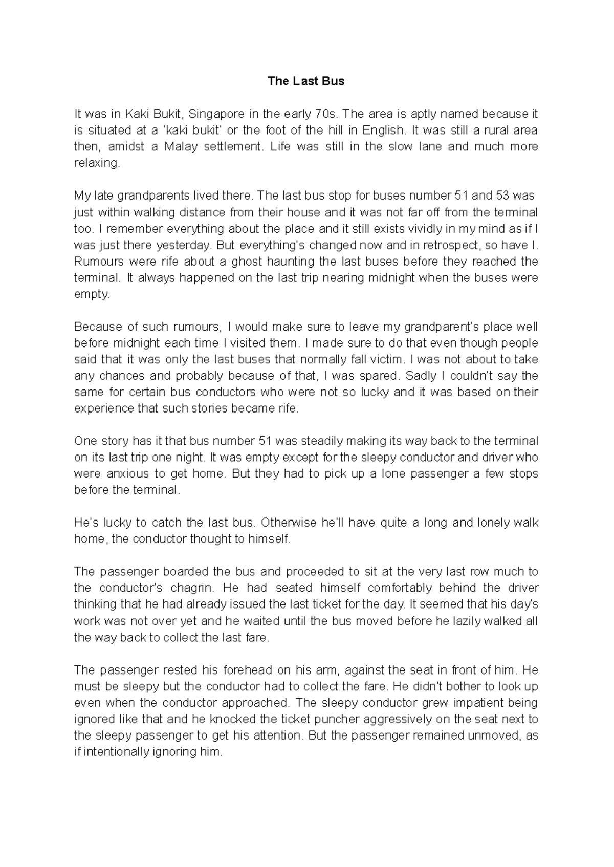 Elc 152 text - ljrklnfjnvdojriwrhtg - The Last Bus It was in Kaki Bukit ...