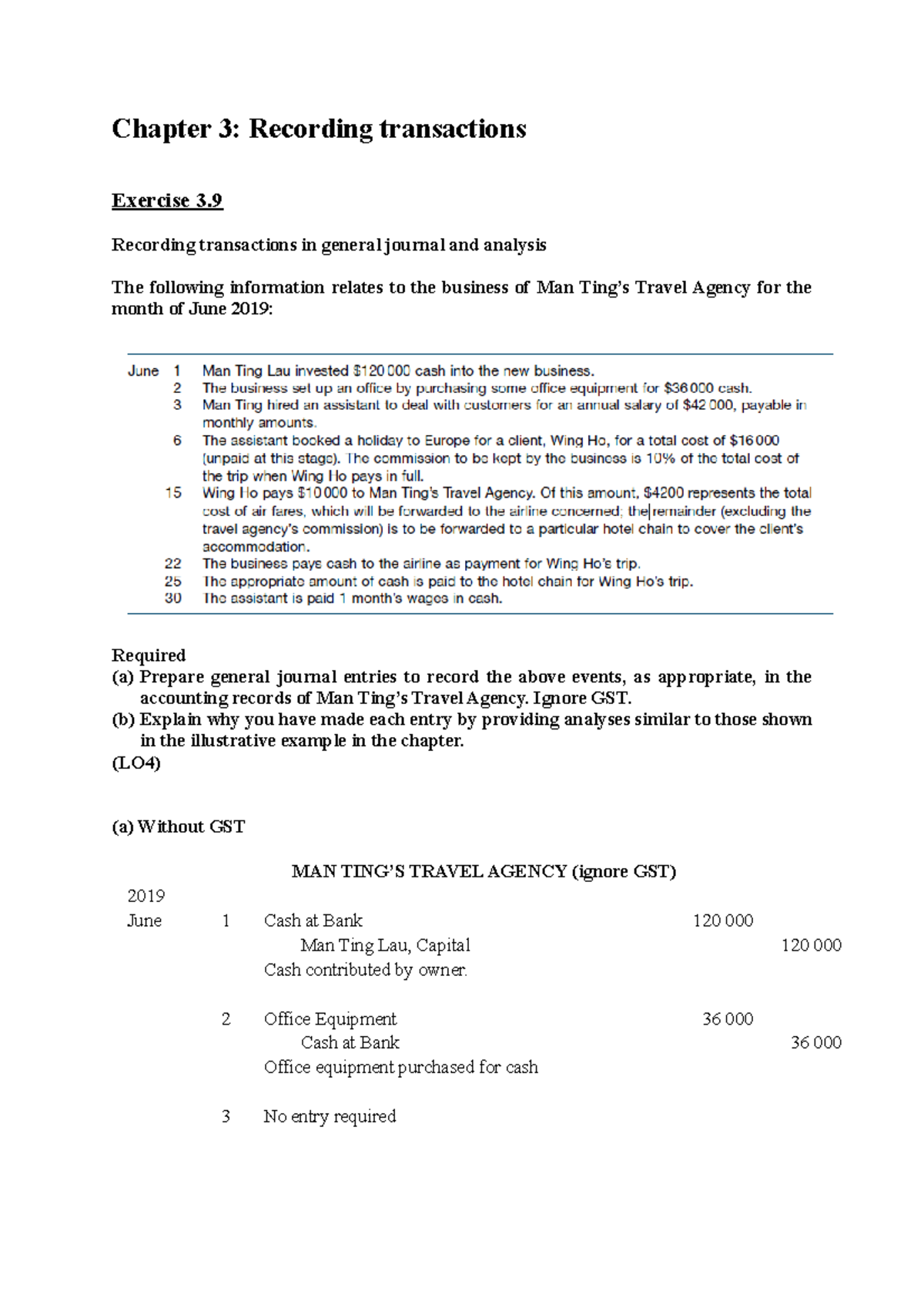 Chapter 3 Tutorial Solutions-1 - Chapter 3: Recording transactions ...