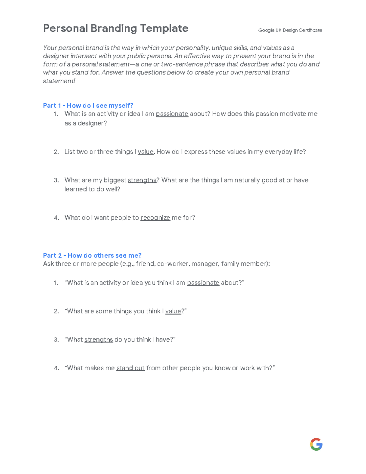 Personal Branding - Full perceptions - Personal Branding Template ...