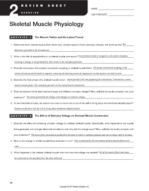 Physio Ex Exercise 4 Activities 1-4 Review Sheet - 29 Copyright © 2012 ...