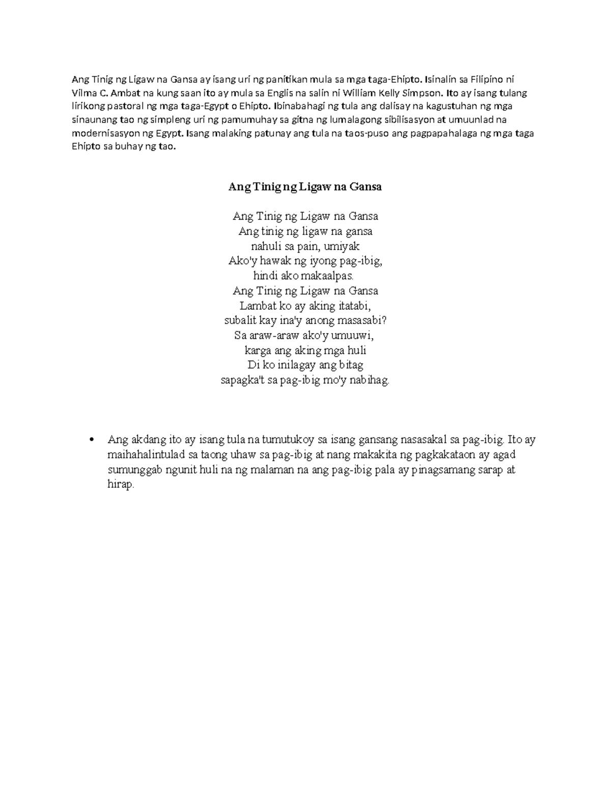 Ang Tinig ng Ligaw na Gansa - Isinalin sa Filipino ni Vilma C. Ambat na ...
