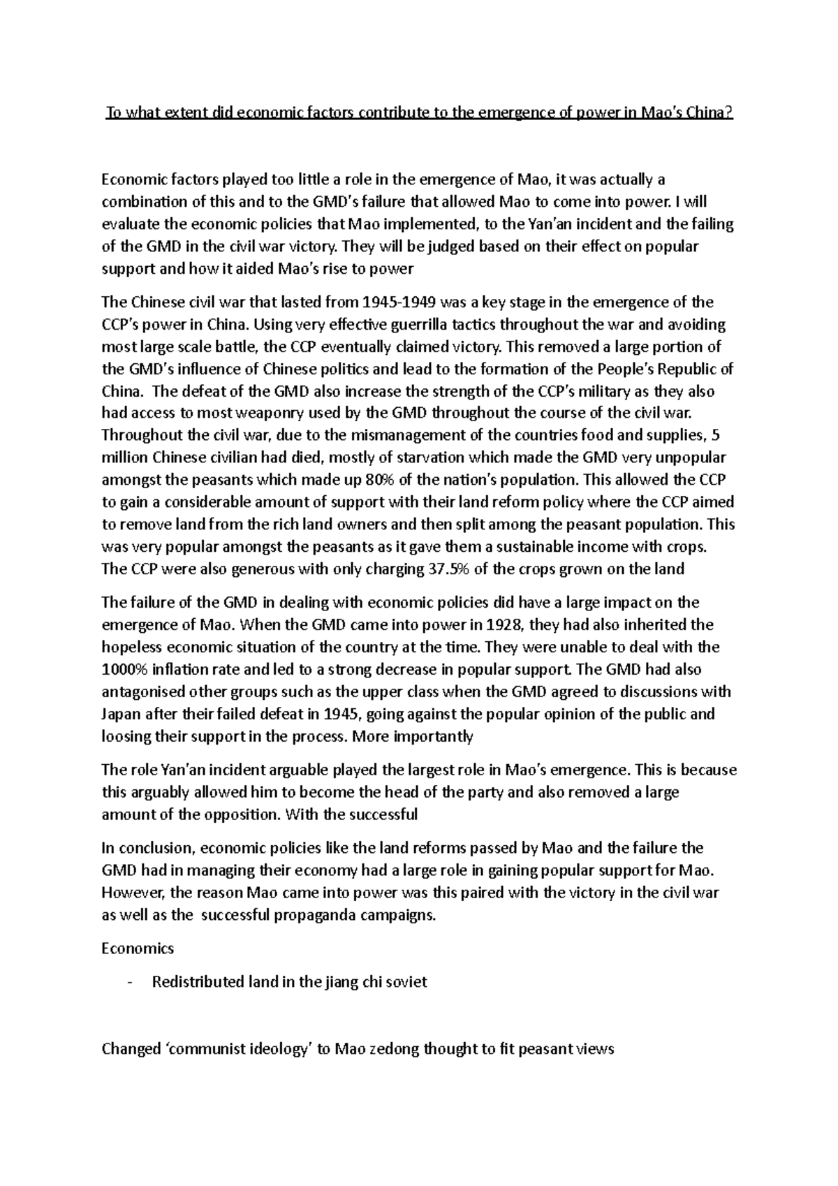 To what extent did economic factors contribute to the emergence of ...