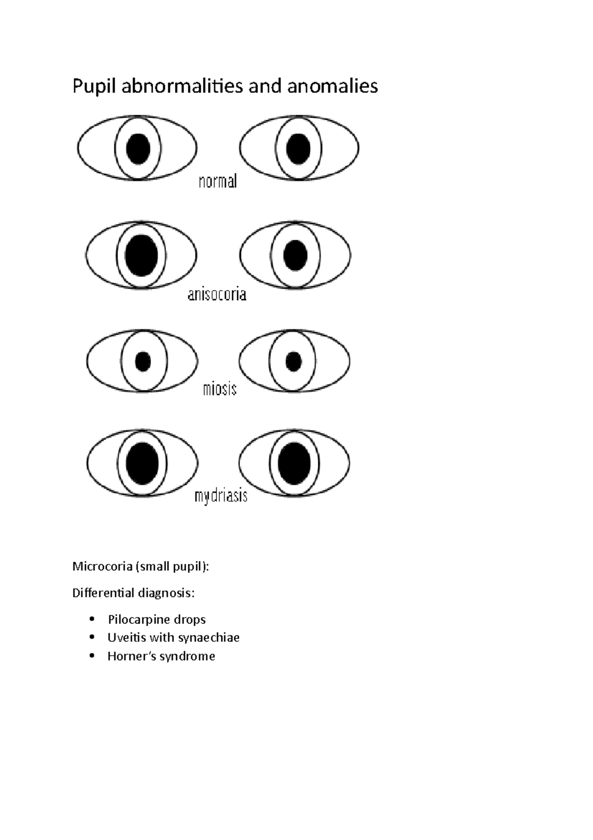 Pupil abnormalities and anomalies - Pupil abnormalities and anomalies ...