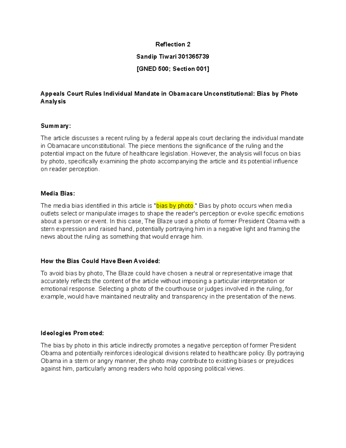 Reflection 2 sandip(301365739) GNED500 - Reflection 2 Sandip Tiwari ...