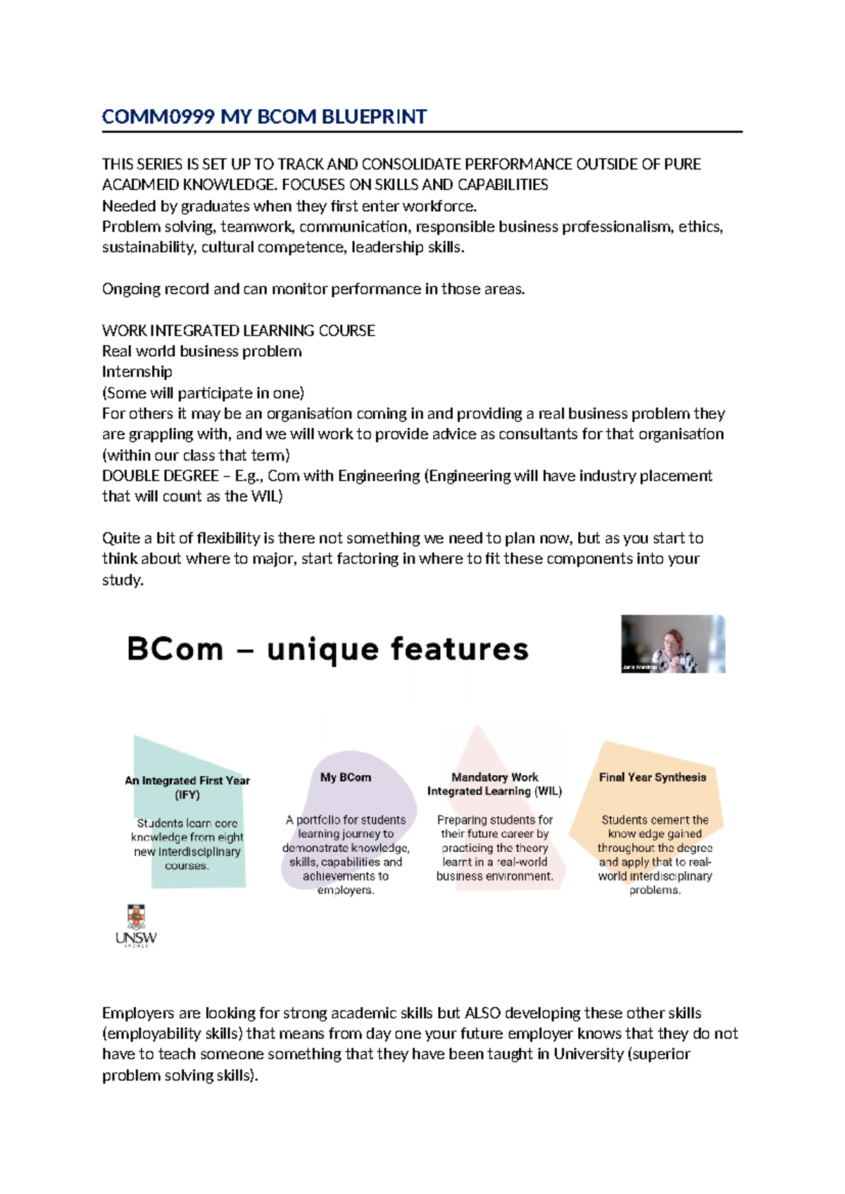 Workshop Note Taking - COMM0999 MY BCOM BLUEPRINT THIS SERIES IS SET UP ...