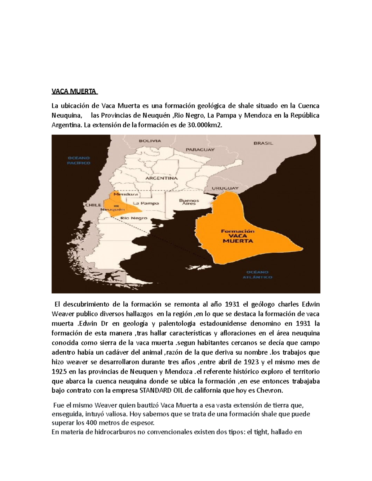 Trabajo practico vaca muerta - VACA MUERTA La ubicación de Vaca Muerta ...