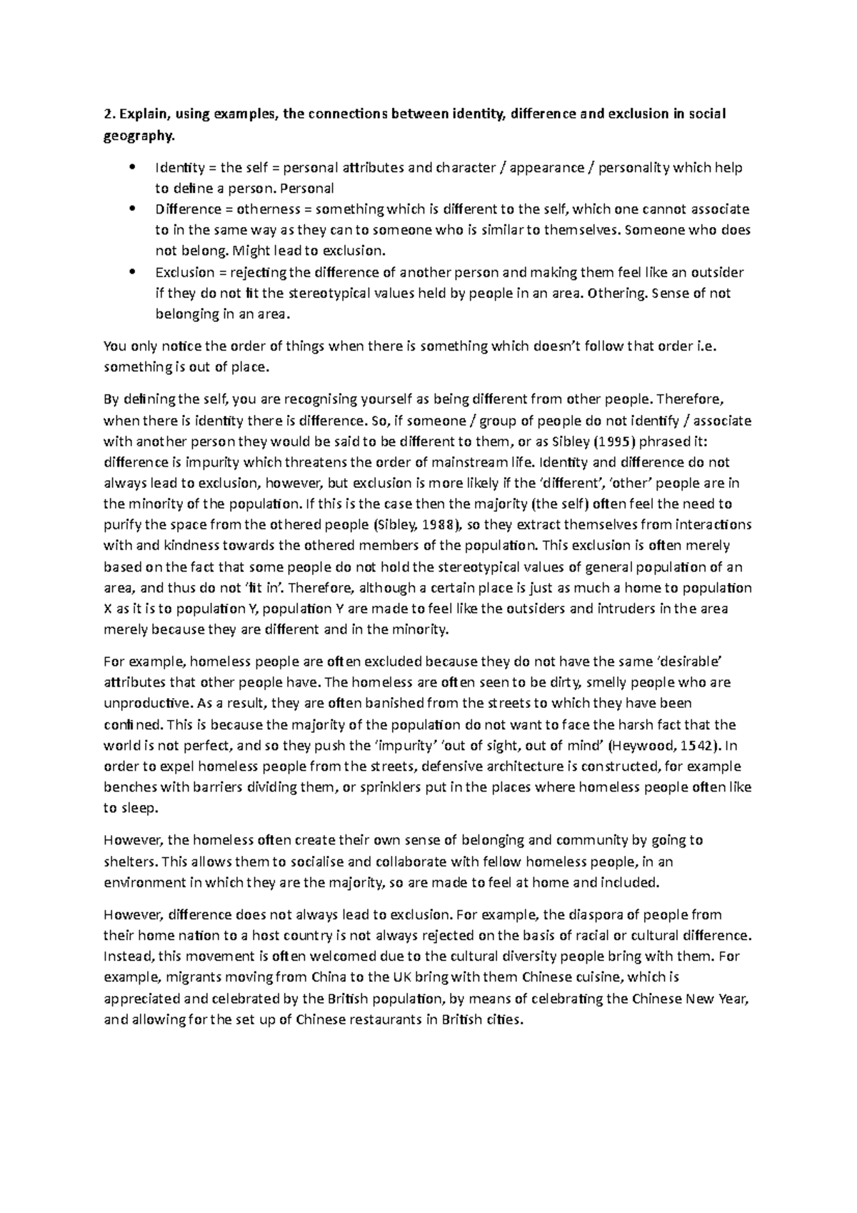 Exam Essay Plans - Explain, using examples, the connections between ...