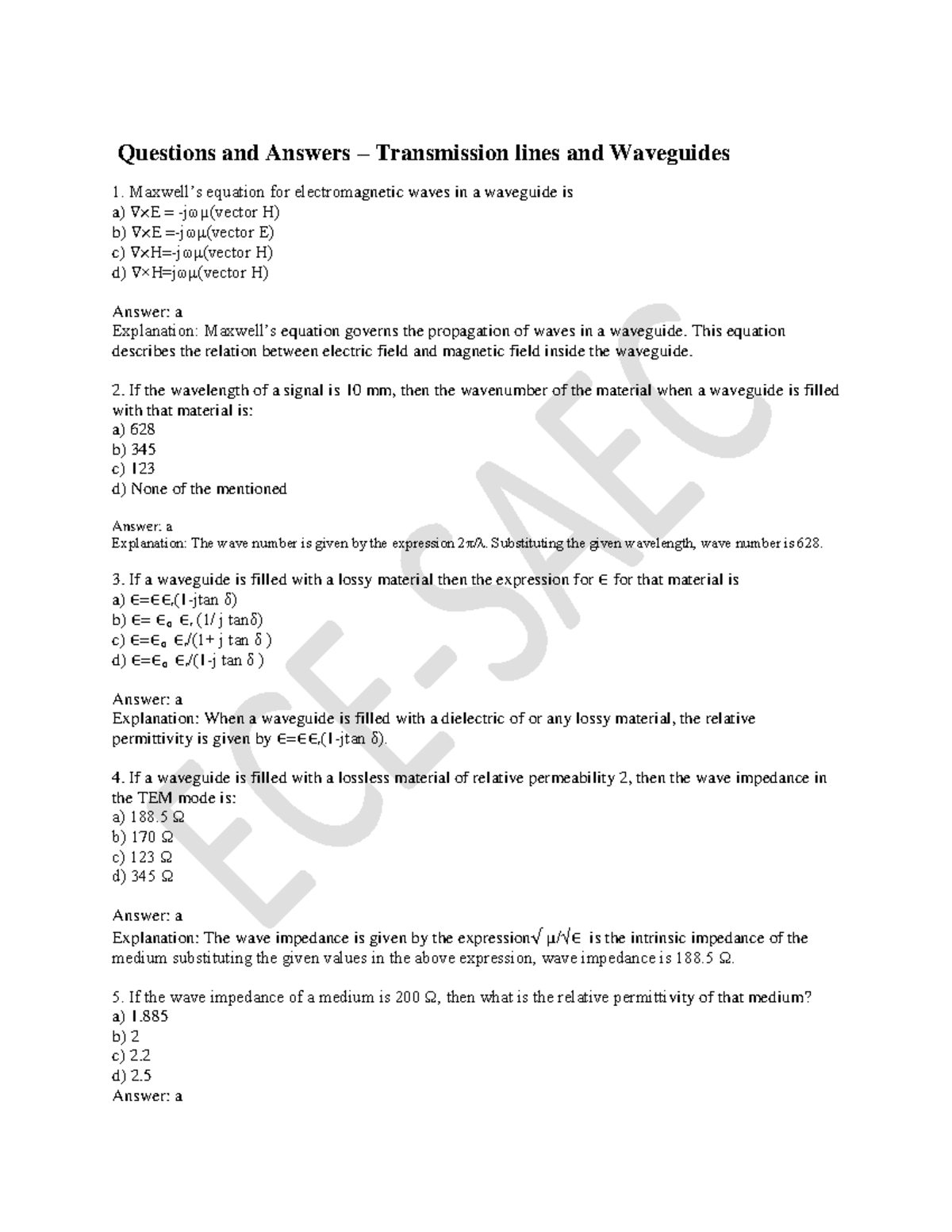 TLWG questions and answers - Questions and Answers – Transmission lines ...