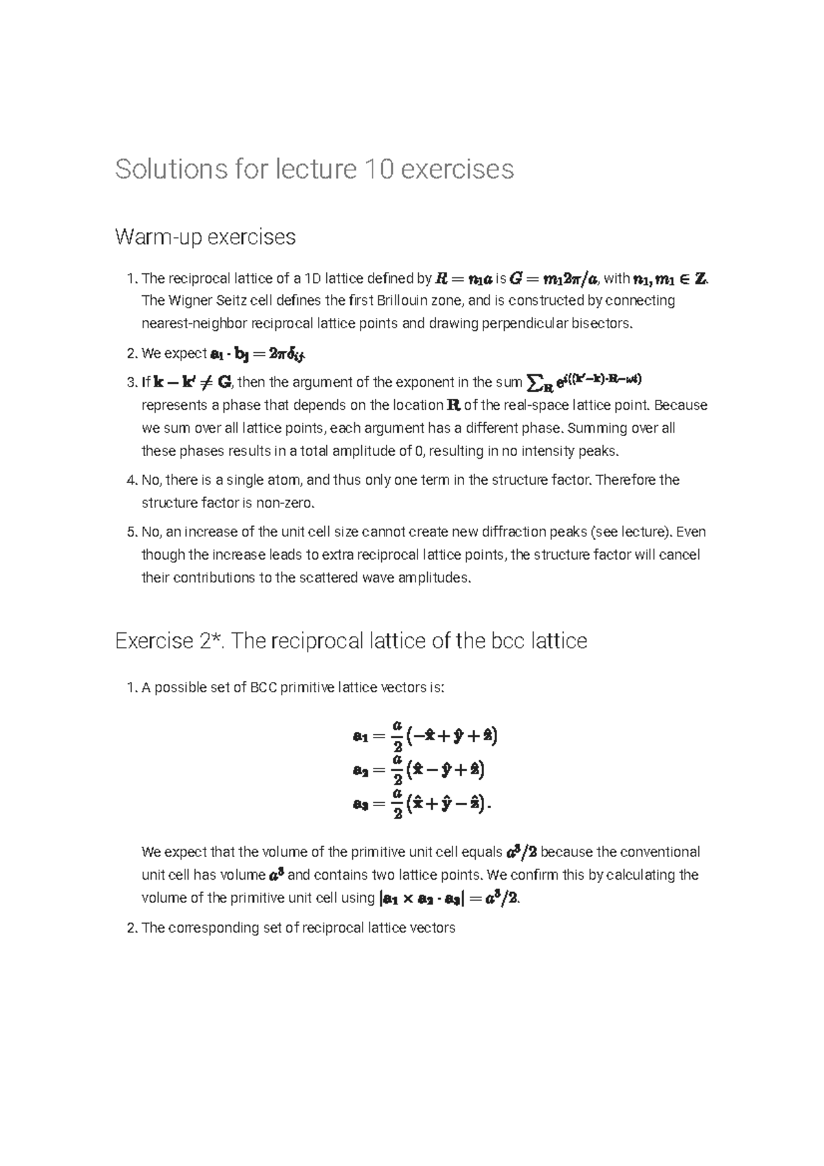 X-ray diffraction solutions - Open Solid State Notes - Solutions for ...