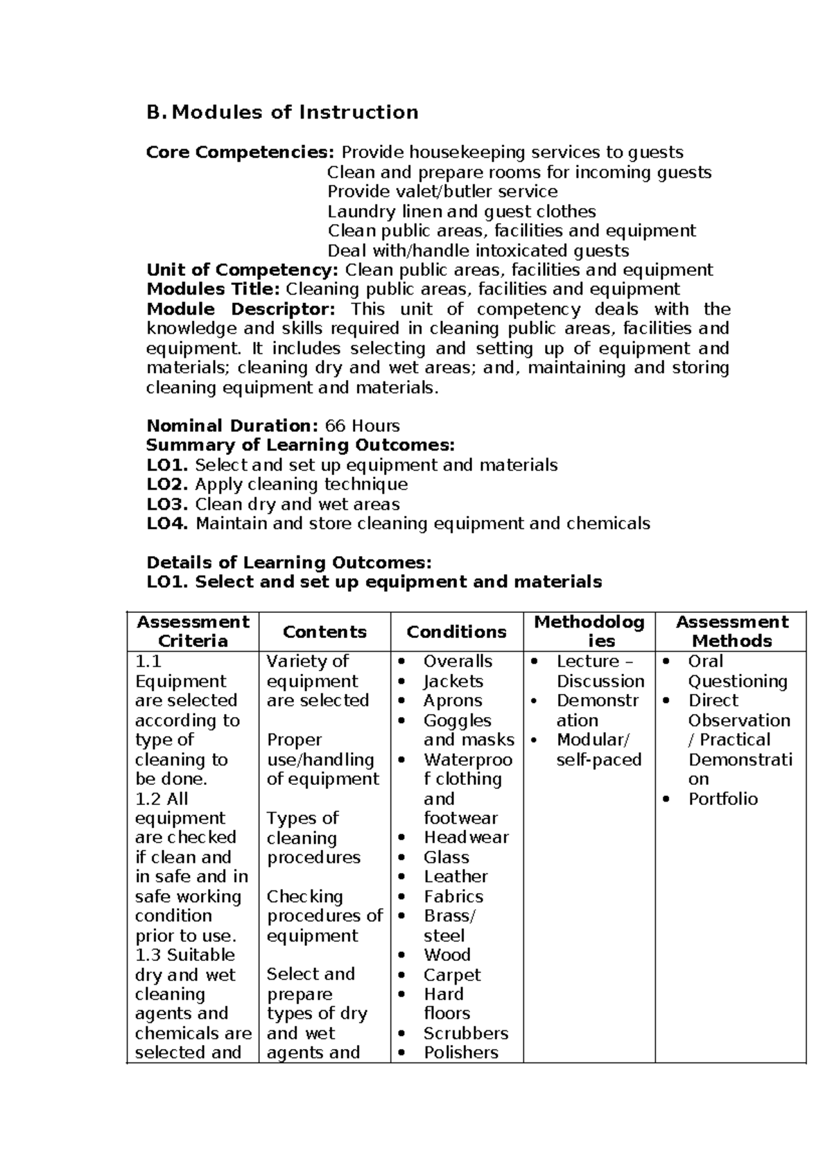2 Modules of Instruction Vina Dapog - B. Modules of Instruction Core ...